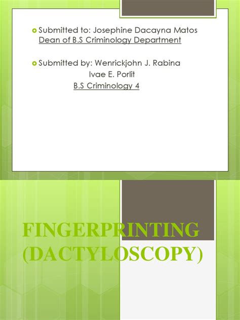 fingerprinting powerpoint pdf fingerprint nature