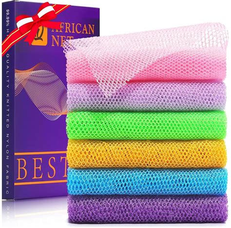 Amazon.com: UJFQBH 6 Pieces African Bath Sponge African Net Long Net Bath Sponge Exfoliating ...