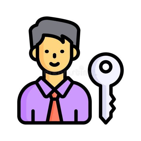 key icon with person representing access or permissions stock vector