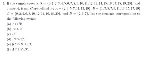 Solved If The Sample Space Is S Chegg Com