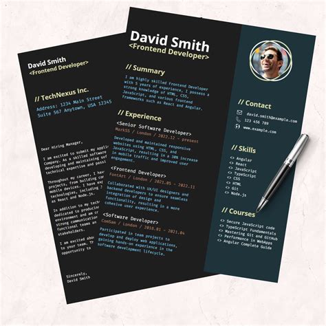Printable Developer CV Template And Cover Letter Etsy