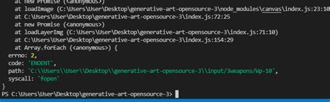 enoent · issue 174 · hashlips generative art opensource · github
