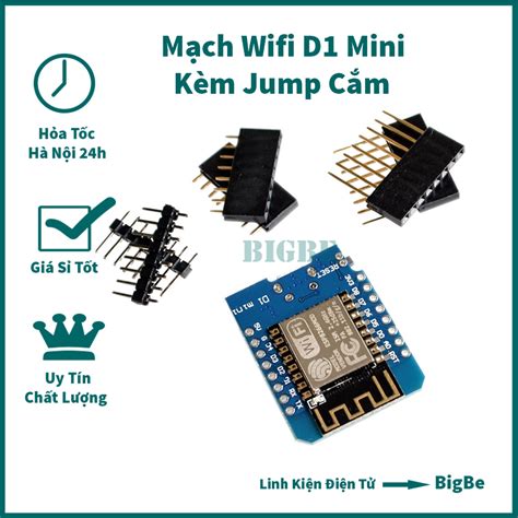 Mạch Thu Phát Wifi D1 Mini Esp8266 Wemos Nodemcu Mini D1 Kèm Jump Cắm