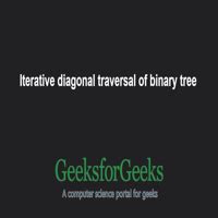Iterative Diagonal Traversal Of Binary Tree GeeksforGeeks Videos