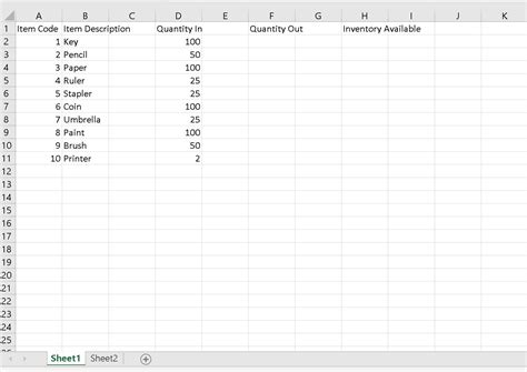 countif inventory available quantity in excel stack overflow