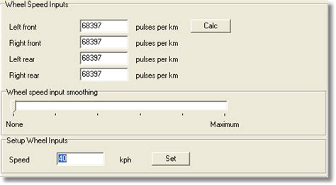 Wheel Speed Setup