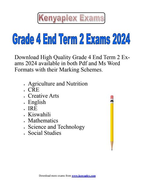 Grade 4 End Term 2 Exams 2024 Set 2889