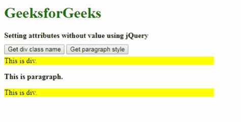 How To Set Attribute Without Value Using JQuery GeeksforGeeks