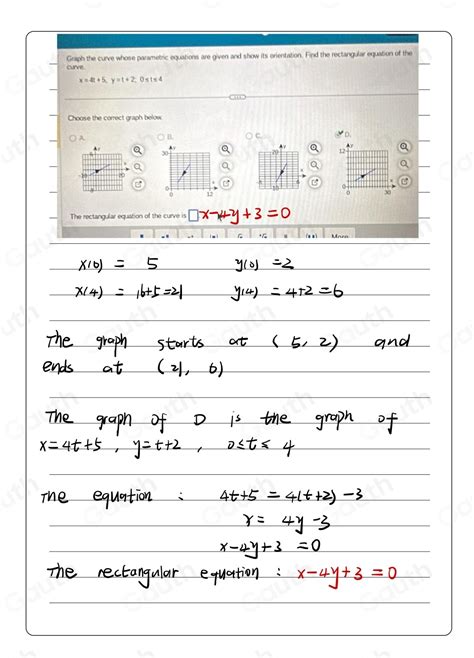 solved graph the curve whose parametric equations are given and show