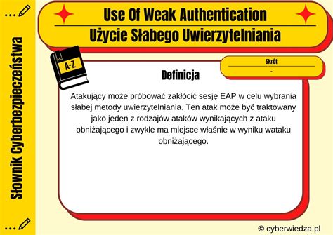 Use Of Weak Authentication Użycie Słabego Uwierzytelniania