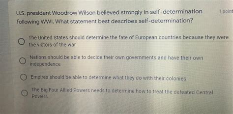 Self Determination Ww1