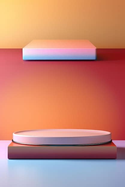Premium Ai Image Vibrant Minimalism A Versatile Display Stand For Small Object Packshots On