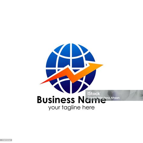 Modèle De Symbole Dicône Dentreprise De Finance Mondiale Globe Avec Symbole Dicône De Vecteur De