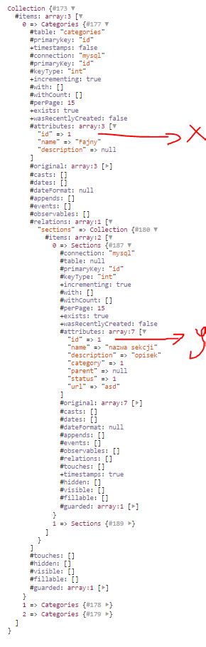 Php Laravel How To List All Keys On Relation In Collection Stack