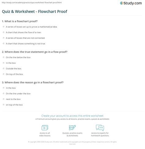 Quiz And Worksheet Flowchart Proof
