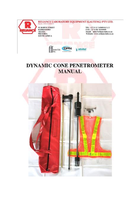 Dcp Manual Dcp Test Dynamic Cone Penetrometer Manual Contents Chapter 1 1 Introduction