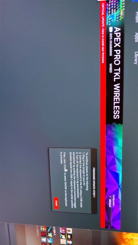 umable to update apex pro tkl i do everythink they say and it still