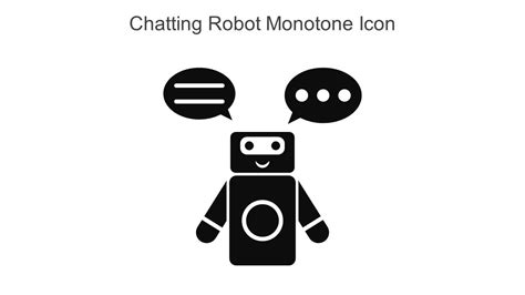chatting robot monotone icon in powerpoint pptx png and editable eps format