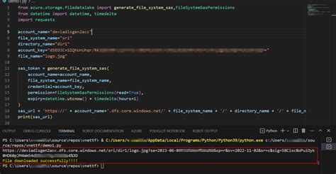Python Generating Sas Url For Azure Data Lake Storage Stack Overflow