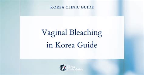 Korea Clinic Guide Vaginal Bleaching