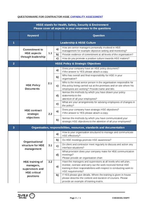 Docx Hse Capability Assessment 1 Dokumen Tips