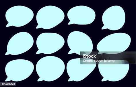 어두운 배경에 낙서 말풍선 세트 벡터 말하기 또는 대화 거품 구름 아이콘 텍스트 또는 통신 개념에 대한 스톡 벡터 아트 및 기타 이미지 Istock