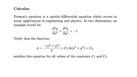 Solved Calculus Poisson S Equation Is A Partial Differential Chegg