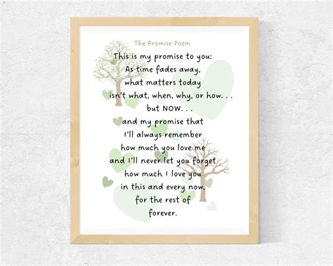 Promise Poem Style B With Trees And Hearts Printable Wall Decor With