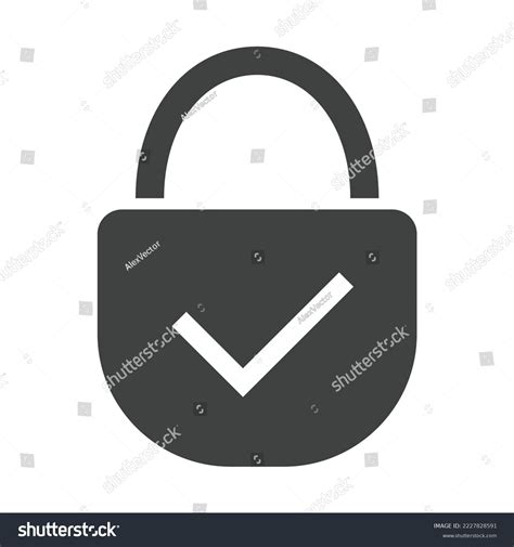 Black Padlock Check Mark Security Privacy Stock Vector Royalty Free