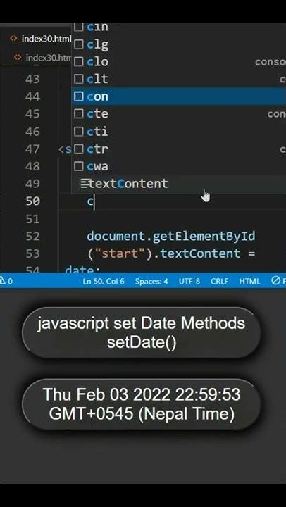 Javascript Set Date Method Setdate Short Youtube