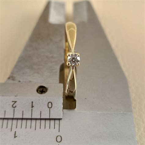 Engagement Ring With Natural Diamod In Solid 14k Yellow Gold Etsy