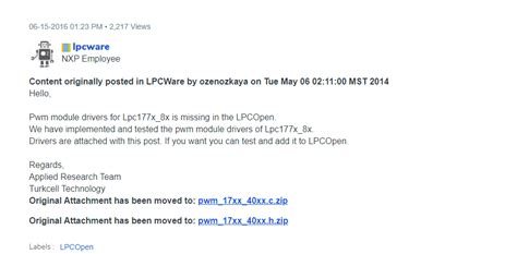 No Pwm In Lpc1788 Lpcopen Nxp Community