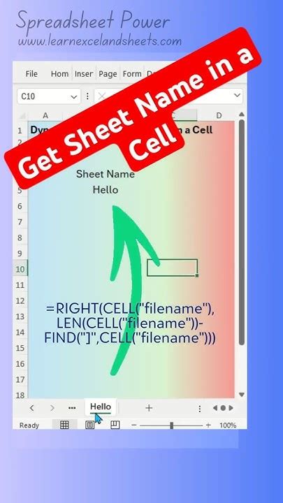 Dynamically Get Sheet Name In A Cell In Excel Exceltech Youtube