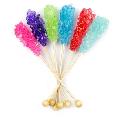 Assorted Rock Candy Sticks Wrapped 12 Piece Candy Candy Store Candynation