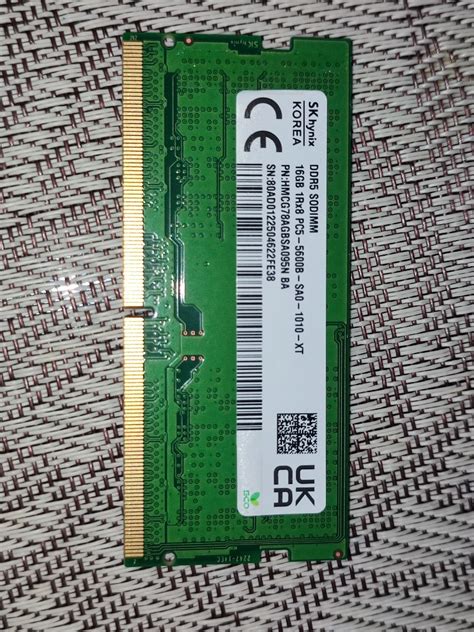 Sk Hynix Sodimm 16gb Ddr5 5600b Pc5 5600b Memory Computers And Tech Parts And Accessories