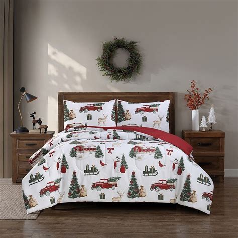 Hudson And Main Wintertime Print Comforter Set With Shams White
