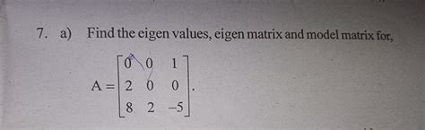 Solved A Find The Eigen Values Eigen Matrix And Model Chegg Com