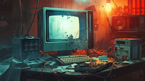 Computer Crashed Concept Background Businessman Man Anger Background