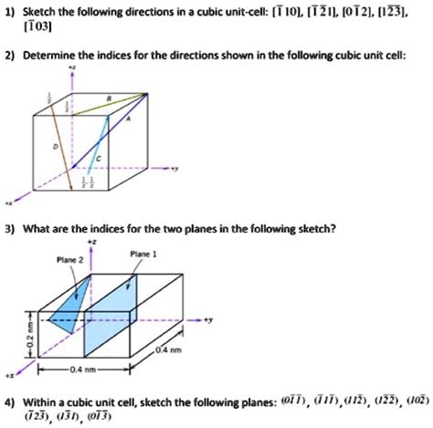 1 Sketch The Following Directions In A Cubic Unit Cell [110] [121] [012] [123] [103] 2