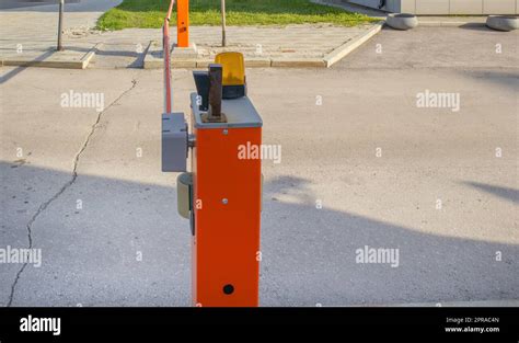 Automatic Barrier For The Security System At The Entrance To The