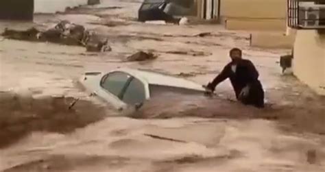 Man Almost Gets Swept Away By Flood In Saudi Arabia Iha News