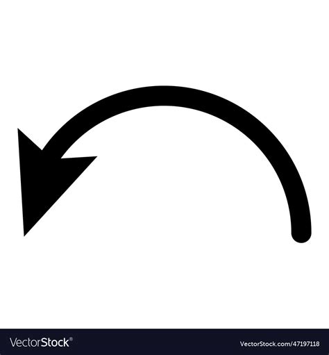 curved arrow icon isolated on white royalty free vector