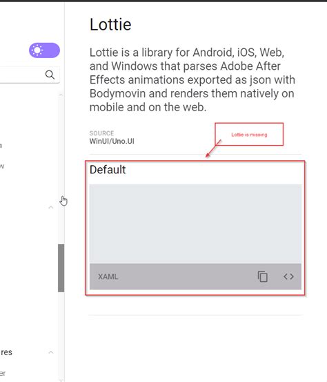 [gallery 4x][wasm]lottie lottie is missing · issue 13157 · unoplatform uno · github