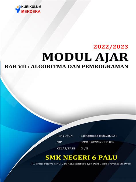 modul vii algoritma dan pemrograman pdf seni
