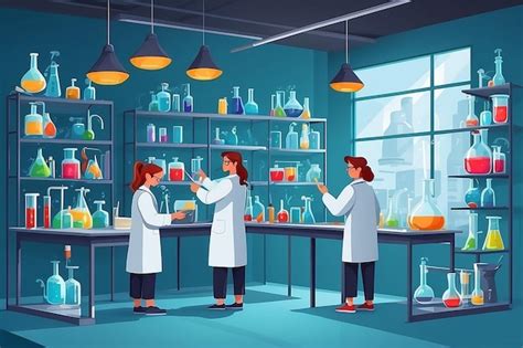 Premium Photo Polymerization Experiments Flat Vector Illustration Of