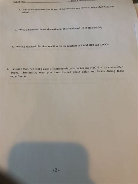 Experiment Acids And Bases In This Week S Lab You Chegg Com