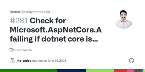 Check For Microsoftaspnetcoreapp Failing If Dotnet Core Is Not