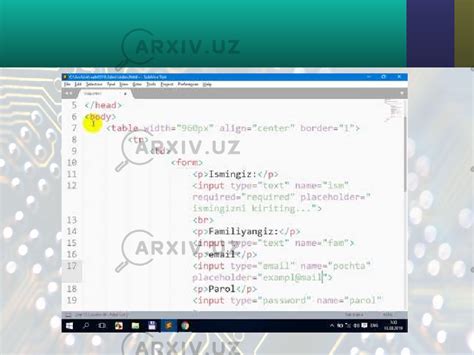 Html Tilida Matn Rang Jadval Va Rasmlar Bilan Ishlovchi Teglar