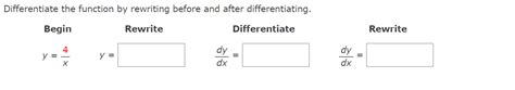 Solved Differentiate The Function By Rewriting Before And
