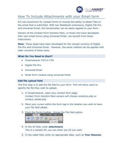 How To Include Attachments With Your Email Form WebAssist
